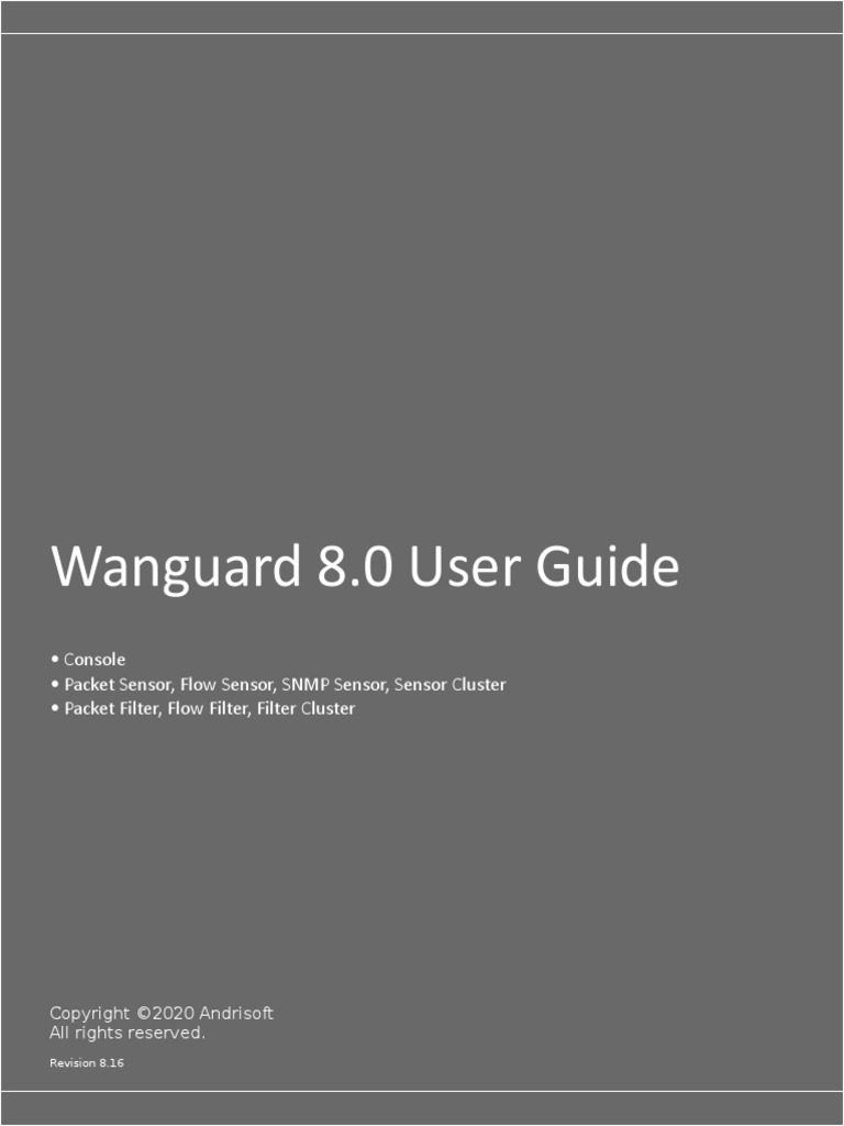 Wanguard 8 0 | PDF | Denial Of Service Attack | Computer Network