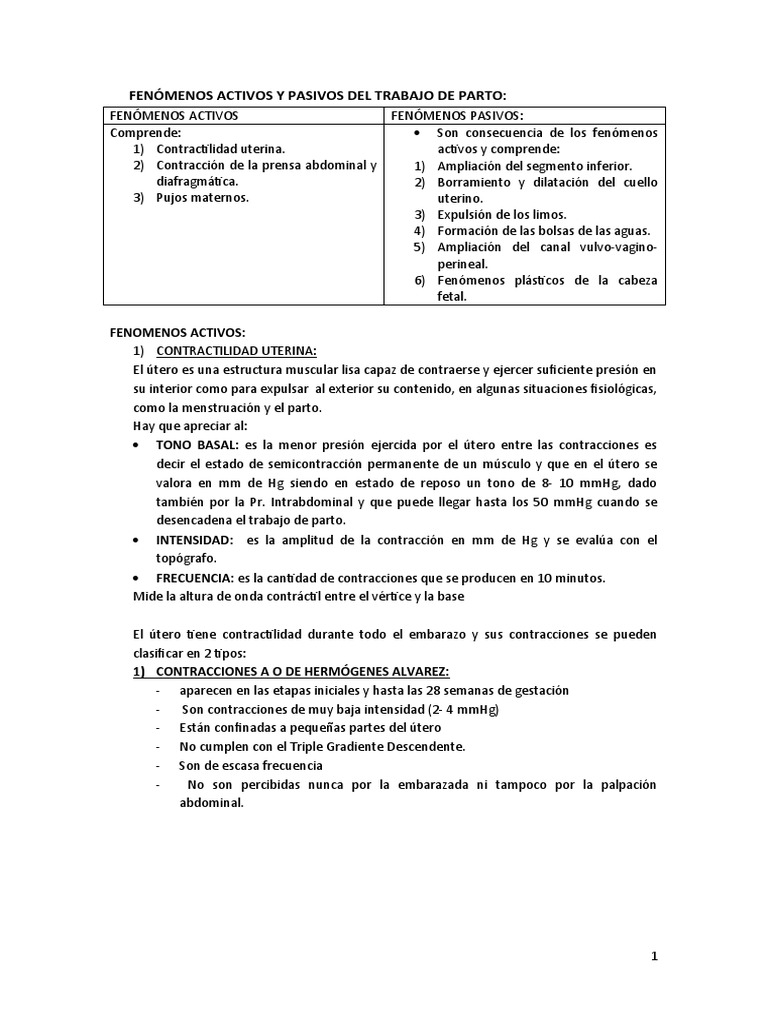 Fenómenos del Trabajo de Parto | PDF | Parto | Vagina