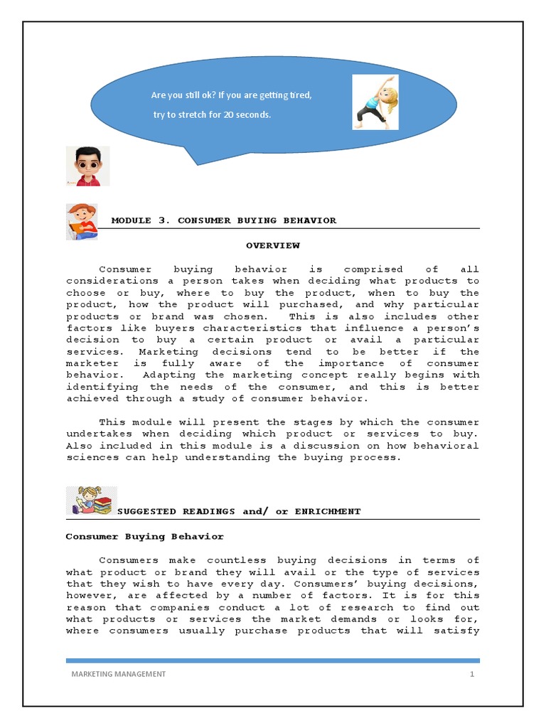 Marketing Management Module 3 | PDF | Behavior | Sales