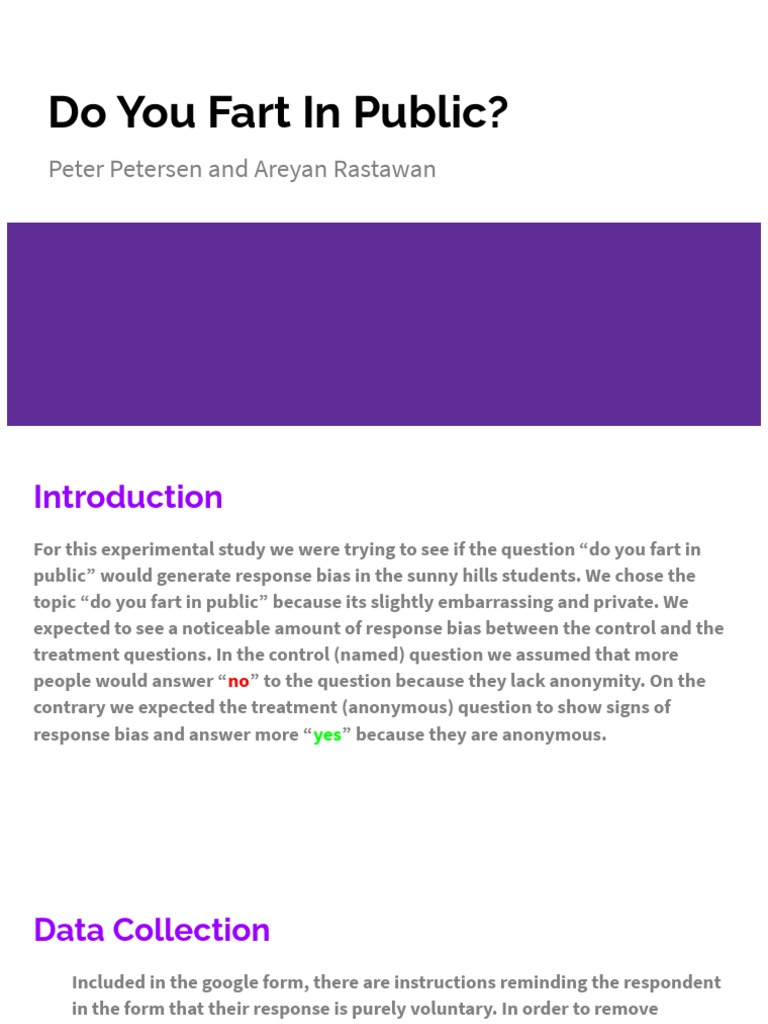 Do You Fart in Public | PDF | Experiment | Survey Methodology