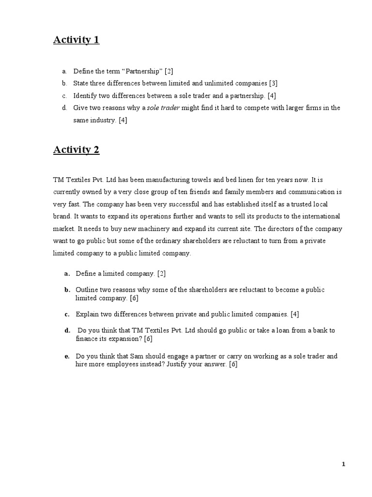 Business Types and Companies | PDF