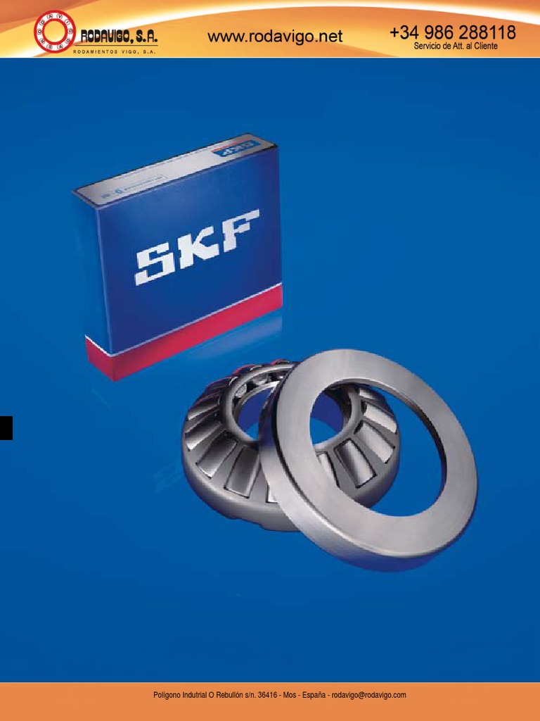 Rodamientos Axiales SKF Explorer | PDF | Ingeniería mecánica | Fricción