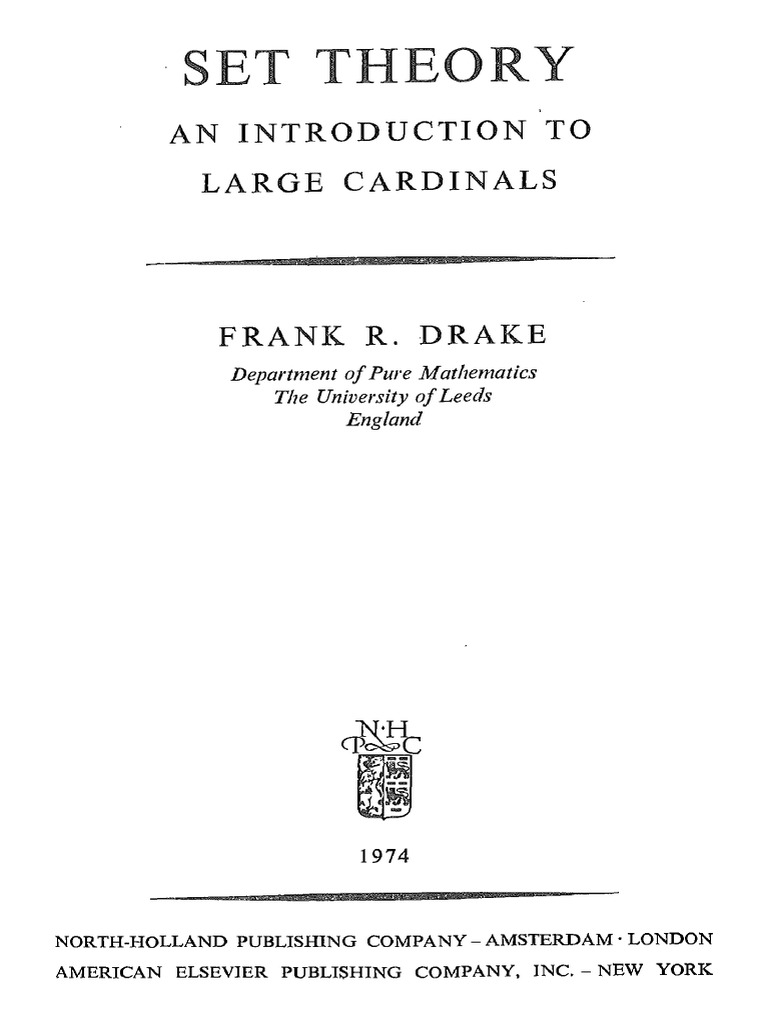 Drake - Set Theory | PDF | Mathematical Logic | Mathematical Objects