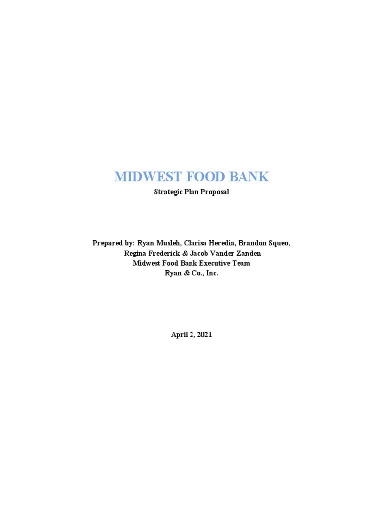 Midwest Food Bank: Strategic Plan Proposal | PDF | Volunteering | Food Bank