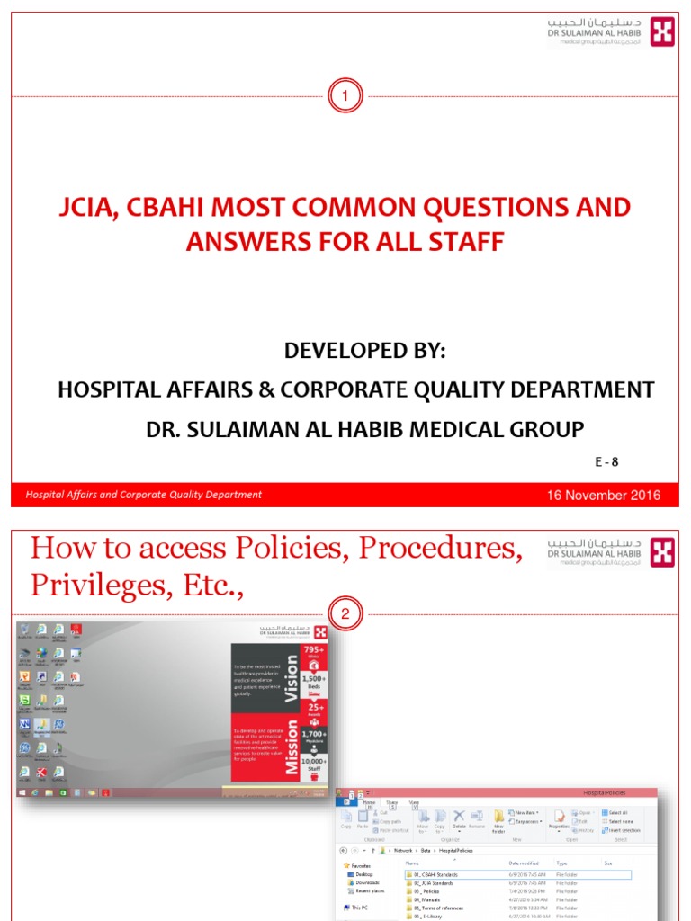 JCIA & CBAHI Staff Q&A Guide | PDF | Patient | Health Care