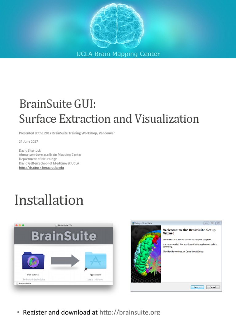 BrainSuite Workshop 2017 GUI David Shattuck | PDF | Cerebral Cortex ...