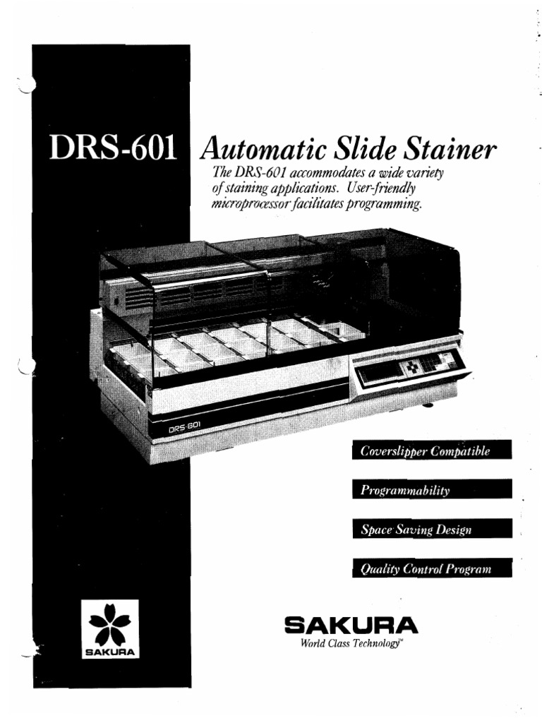 Sakura Tissue Tek Drs 601 Service Manual | PDF