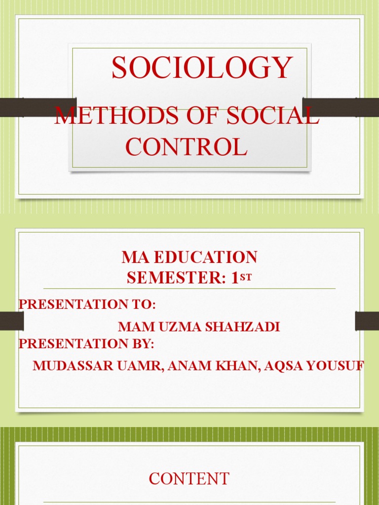 Method of Social Control | PDF