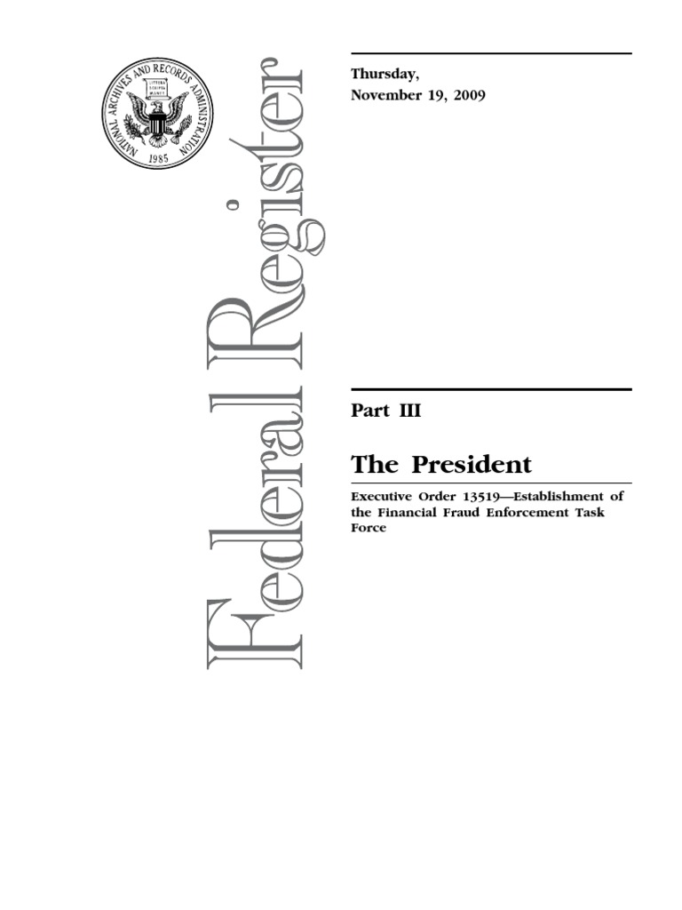 EO13519 (1) Executive Orders | PDF | Federal Government Of The United ...