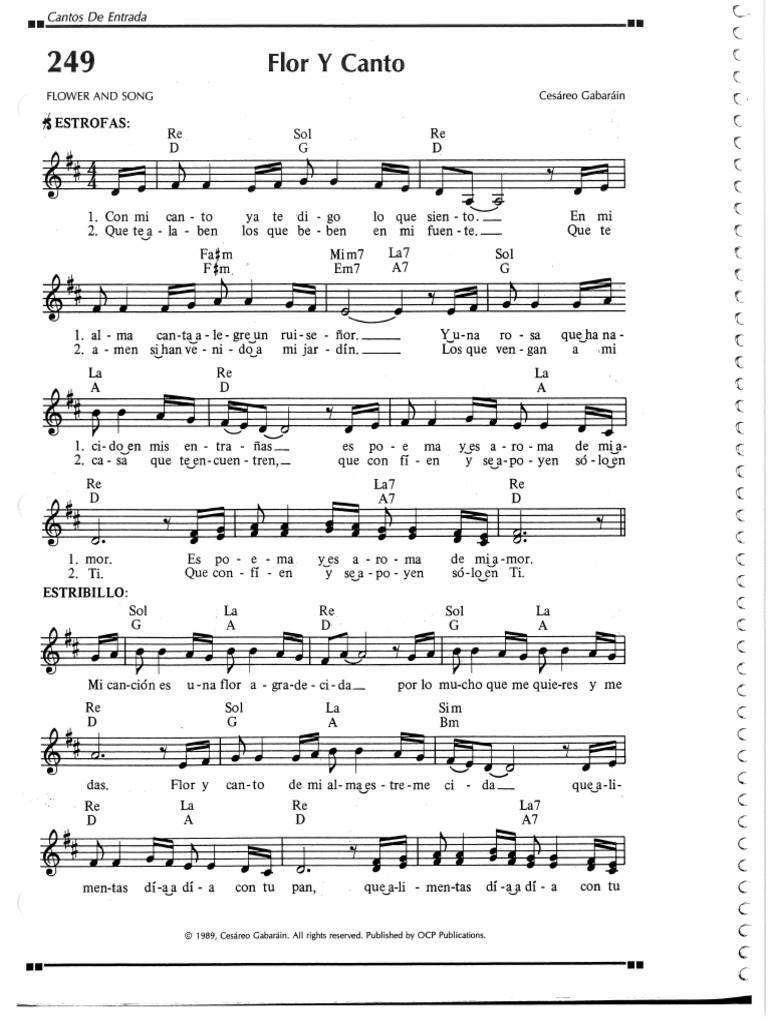 Flor y Canto I, 249-326 Cantos de Entrada, Ofertorio, Comunion, Salida ...