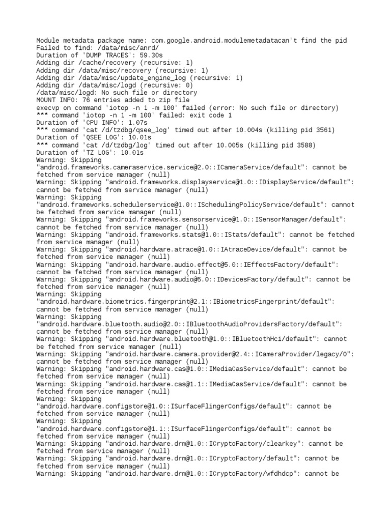 Android Module Metadata Errors Report | PDF | Computer Hardware ...