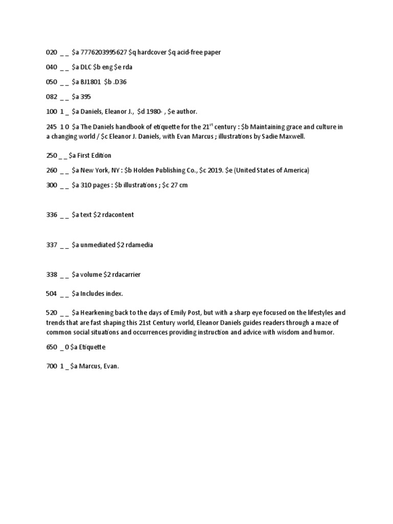 Thompson Austin Create A Bib Record III m07 Marc 1 | PDF