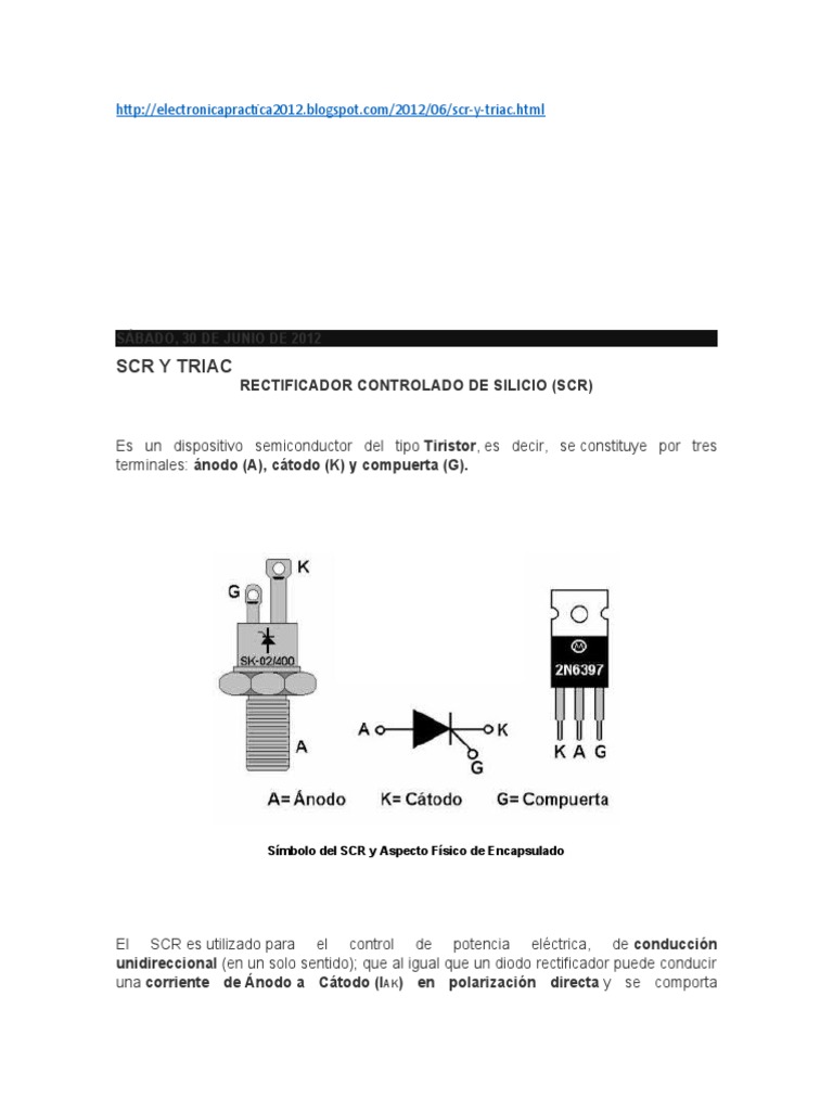 SCR 1 | PDF | Diodo | Dispositivos semiconductores