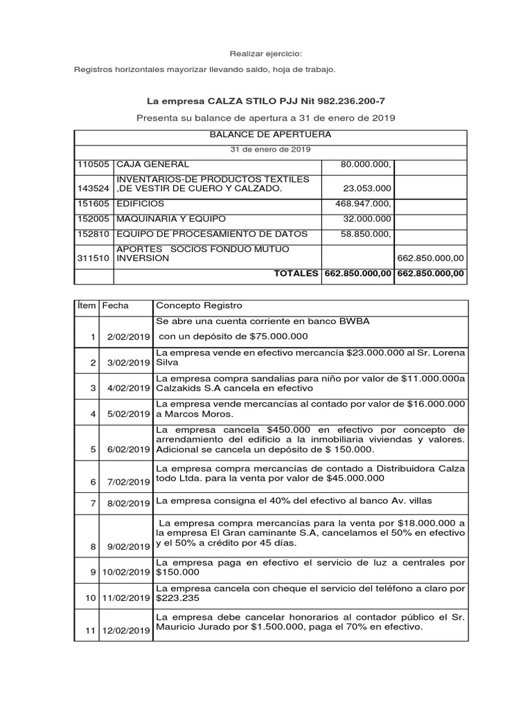 Ejercicio Practico de Contabilidad | PDF | Bancos | Contabilidad