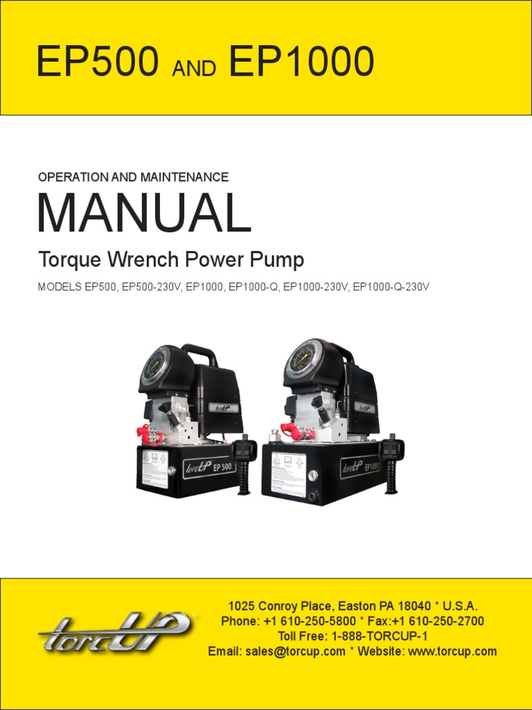 EP500 EP1000 Manual | PDF | Pump | Valve