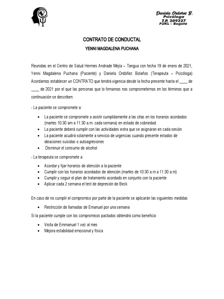 Contrato Conductual Magadalena | PDF