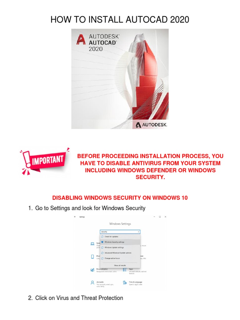 HOW TO INSTALL AUTOCAD 2020 Rev02 | PDF