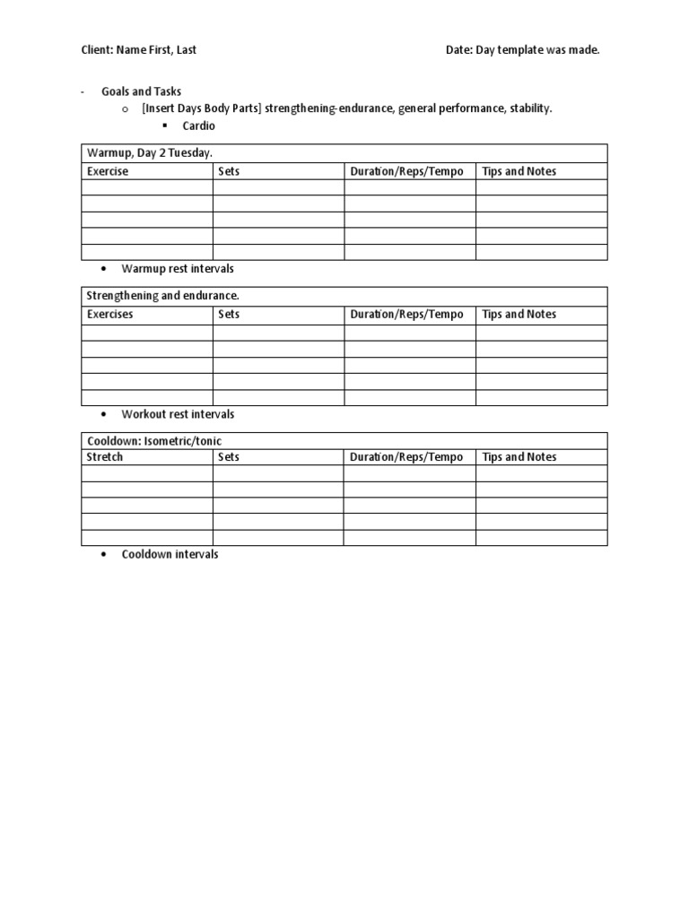 Cardio Workout Template Guide | PDF | Technology & Engineering