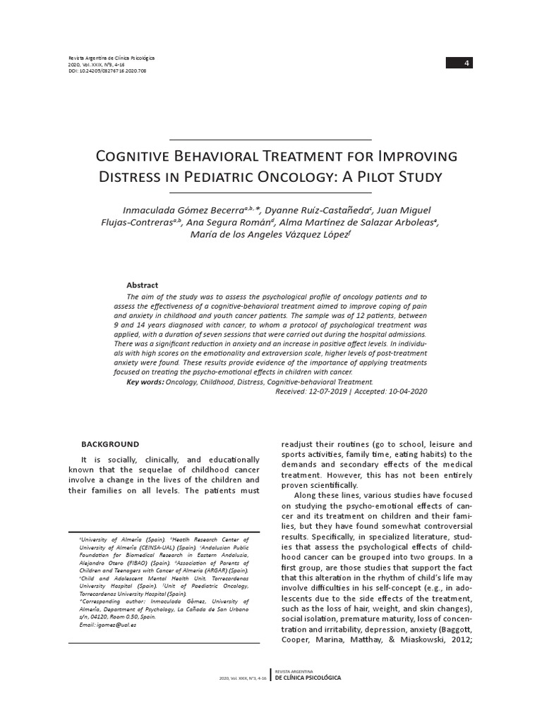 CBT For Children | PDF | Cognitive Behavioral Therapy | Pain