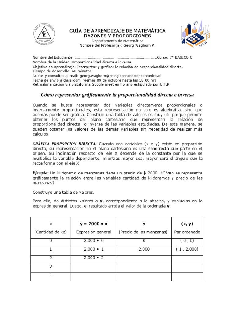 Matematica 7° Basico C G.waghorn 08 de Octubre | PDF | Sistema de ...