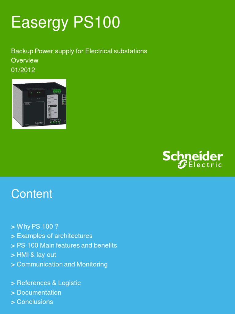 PS100 Overview EN - Public V4.02 | PDF | Electrical Substation | Power ...