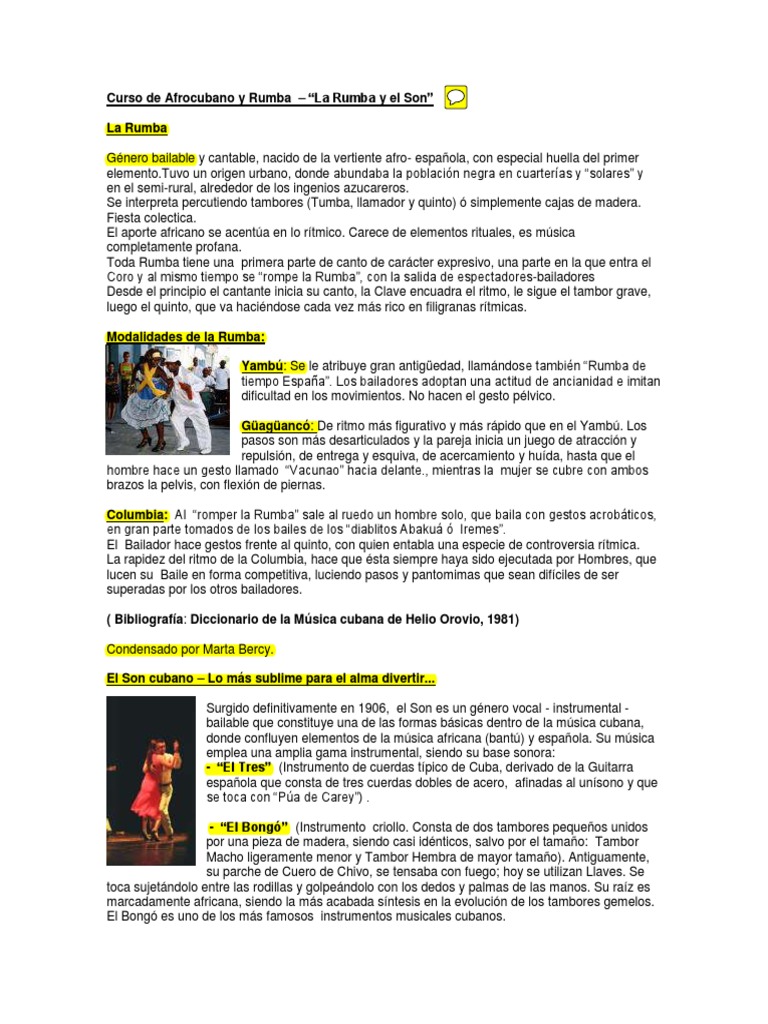 Rumba y Son Cubanos | PDF | Musica cubana | Musica Latinoamericana