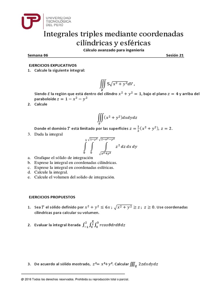 S11.s2-Ejercicios CAPI | PDF | Integral | Esfera