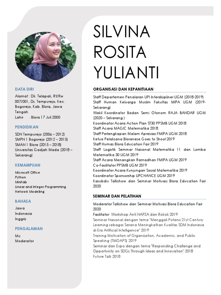 CV Silvina Rosita Yulianti | PDF