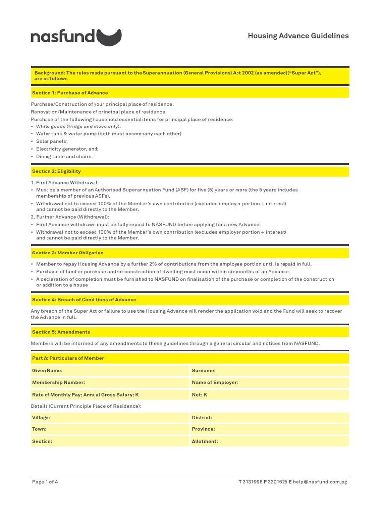 Housing Advance Form | PDF | Paycheck | Loans