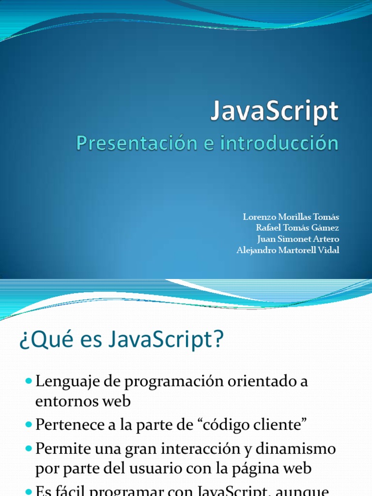 Javascript Presentacin 111102122622 Phpapp02 Pdf Script Java Programación De Computadoras 3369