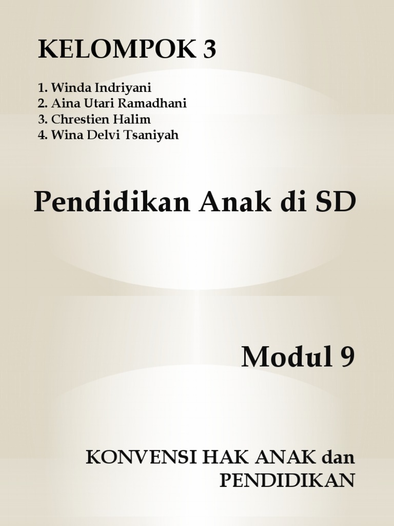 Modul 9 Pendidikan Anak Di SD | PDF