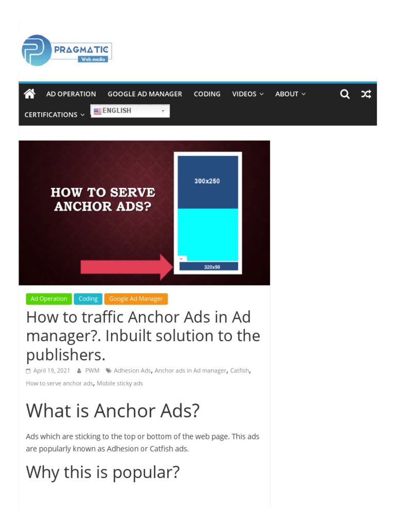 How To Traffic Anchor Ads in Ad Manager - Inbuilt Solution To The ...