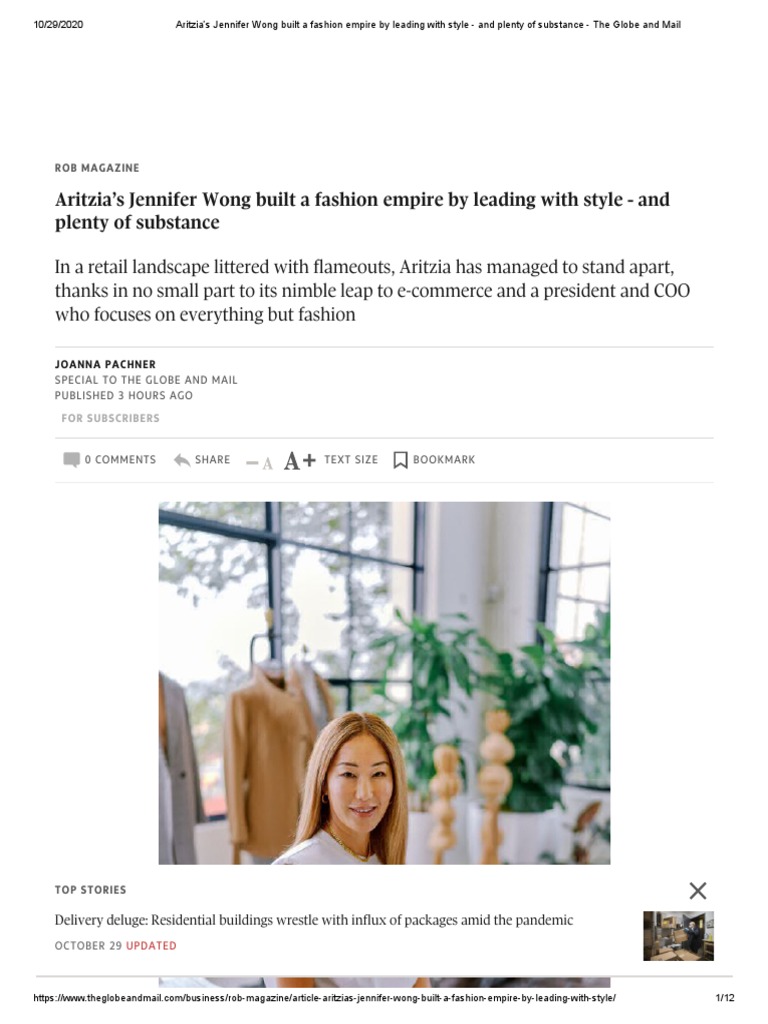 Aritzia's Jennifer Wong Built A Fashion Empire by Leading With Style ...