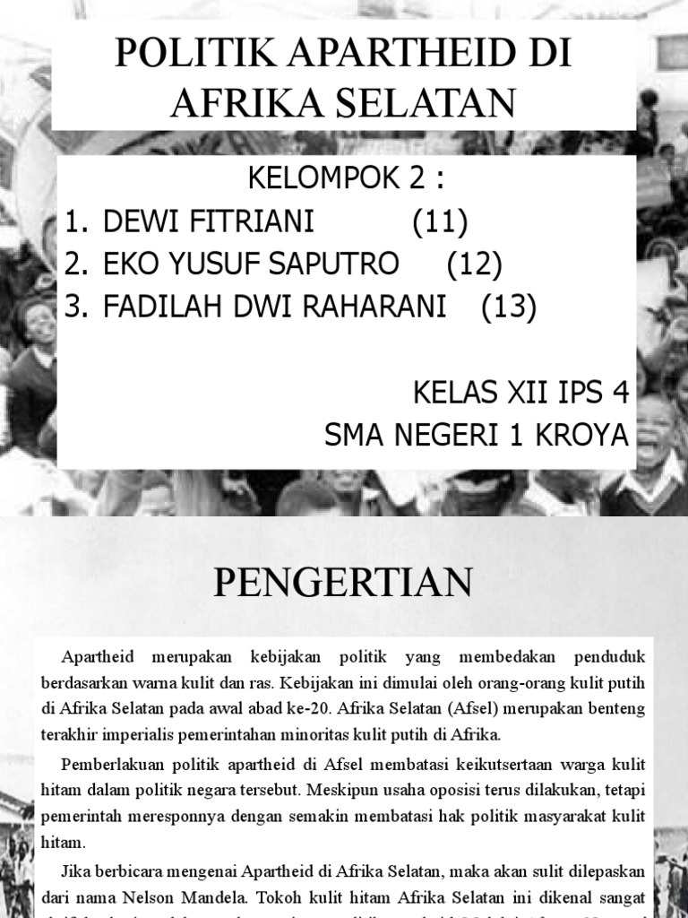 Politik Apartheid Di Afrika Selatan | PDF