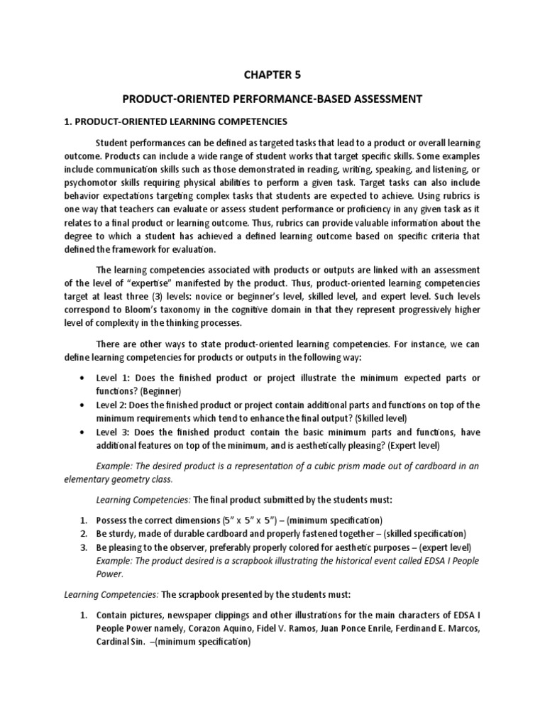 Product-Oriented Assessment Strategies | PDF | Competence (Human ...