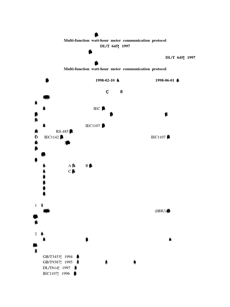 DLT645 - 1997 Communication Protocol | PDF