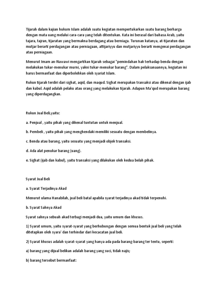 Tijarah | PDF