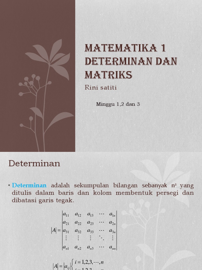 Matriks dan Determinan | PDF