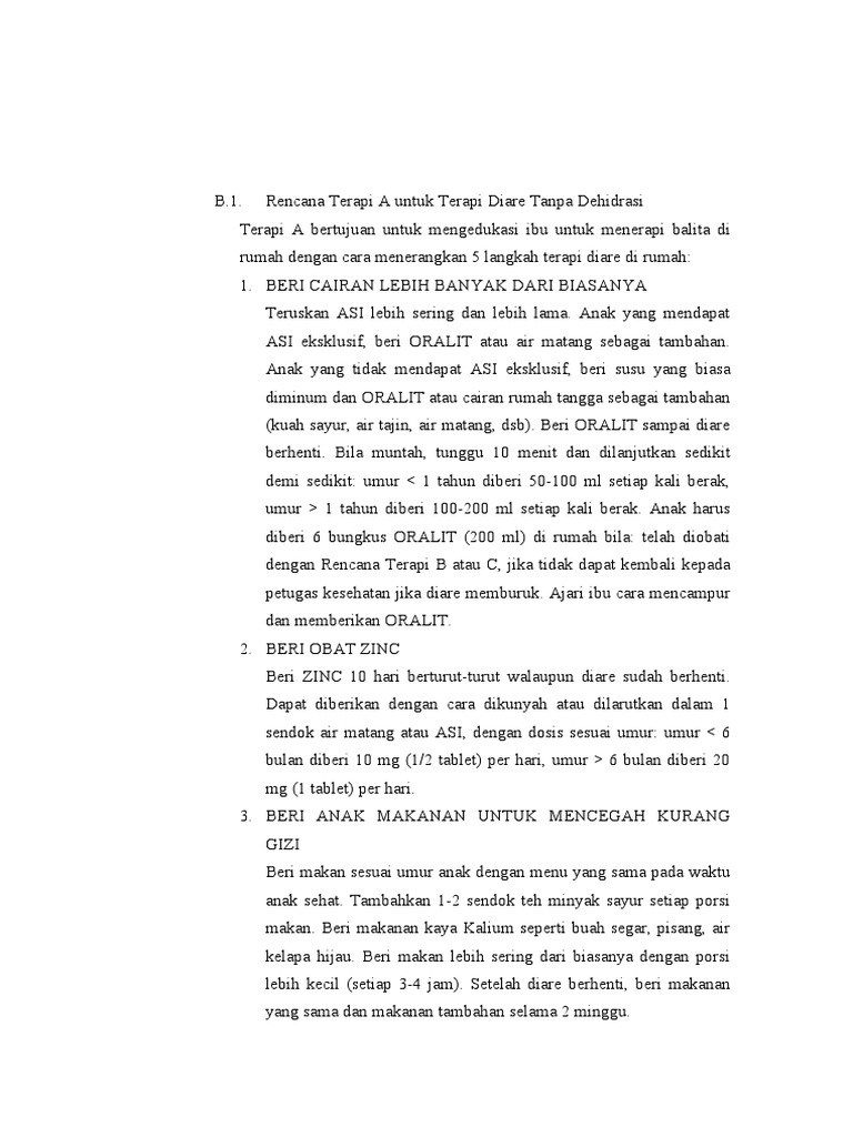 Rencana Terapi Diare | PDF | Kesehatan Holistik