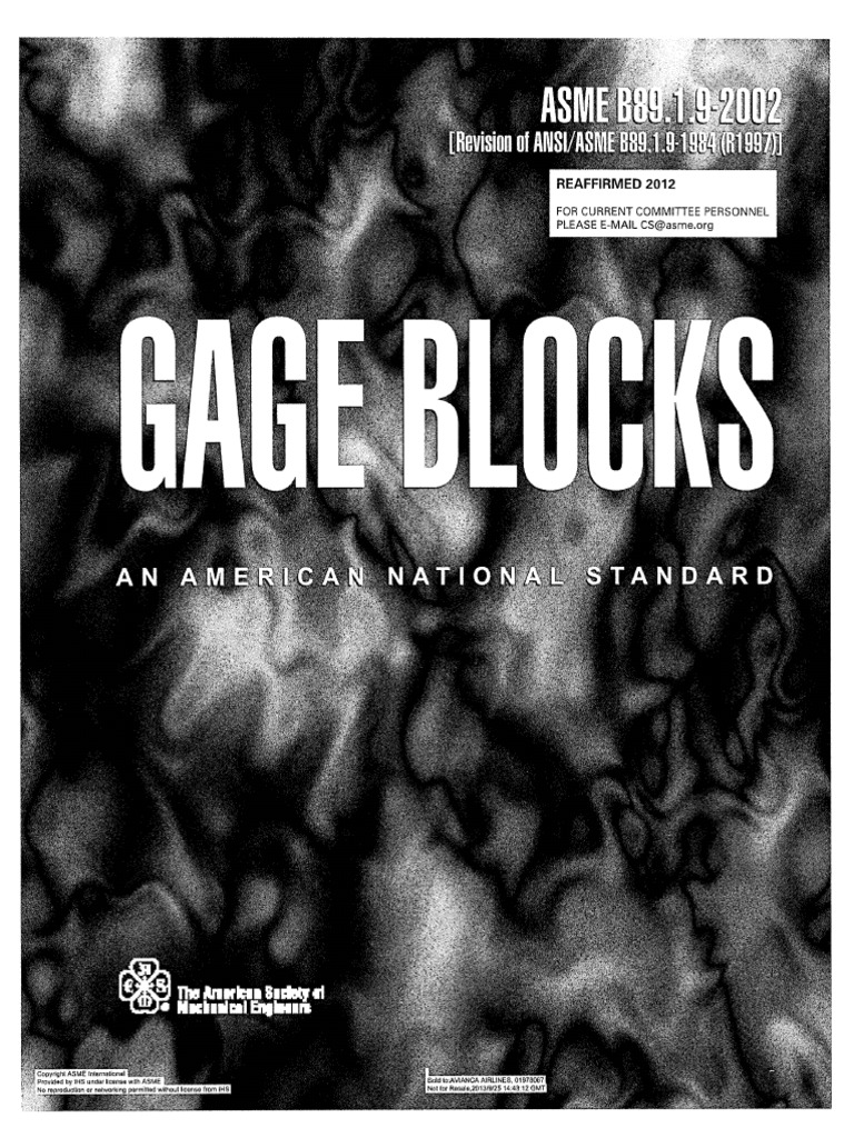 Asme b89.1.9 Reaffirmed 2012 | PDF