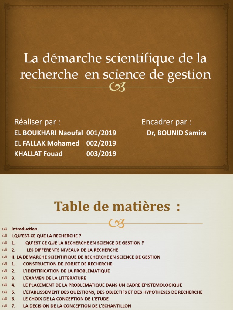 1-La Démarche Scientifique de La Recherche en Science de Gestion ...