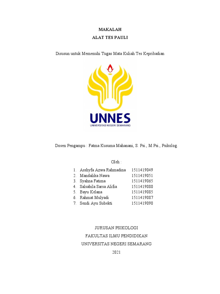 Panduan Lengkap Tes Pauli | PDF