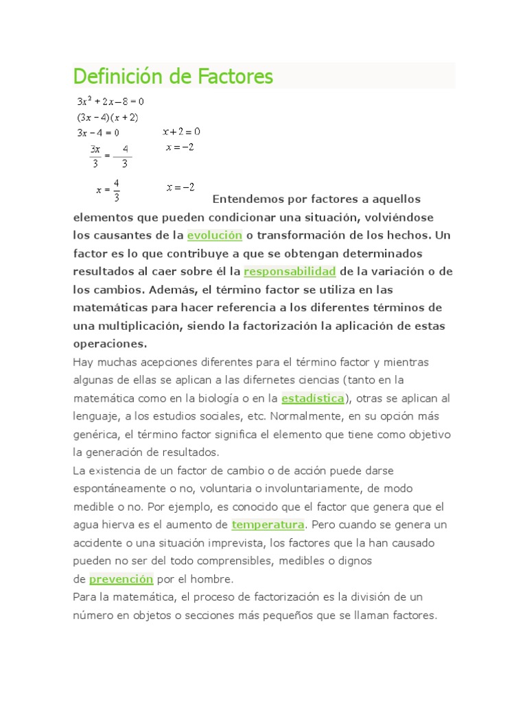 Definición de Factores1 | PDF
