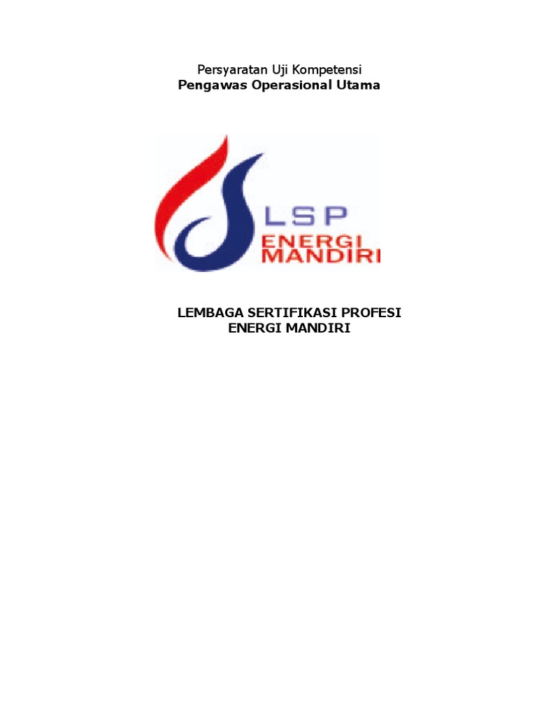 Persyaratan Uji Kompetensi POU LSP Energi Mandiri | PDF