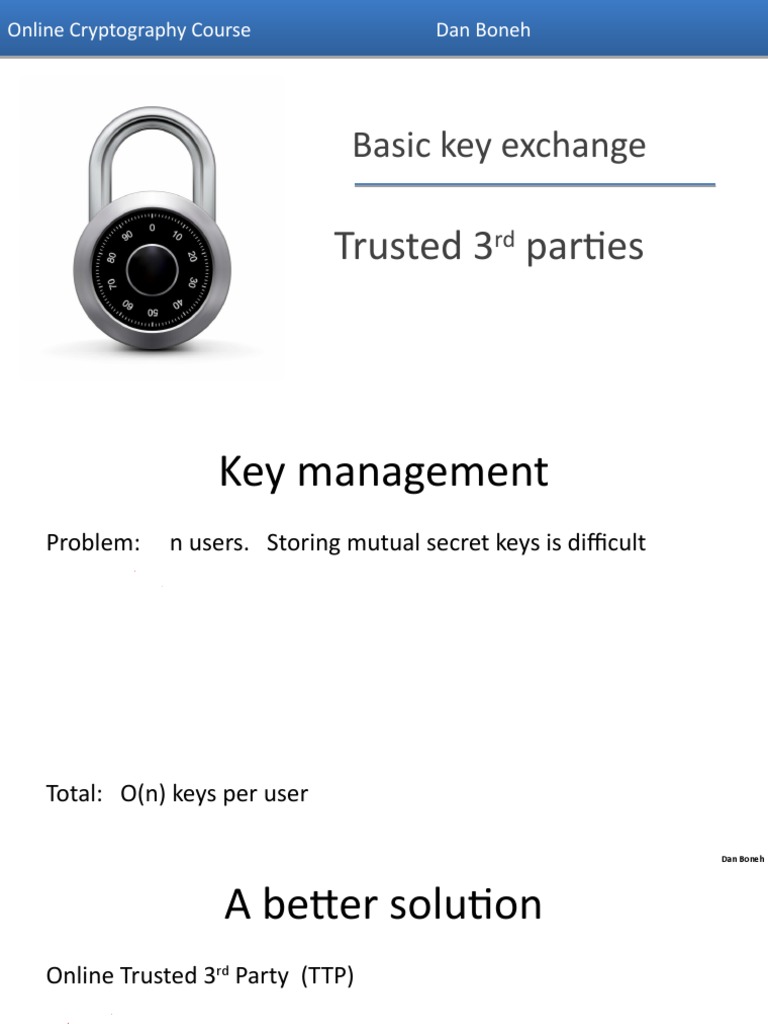 Basic Key Exchange: Trusted 3 Parties | PDF | Public Key Cryptography ...