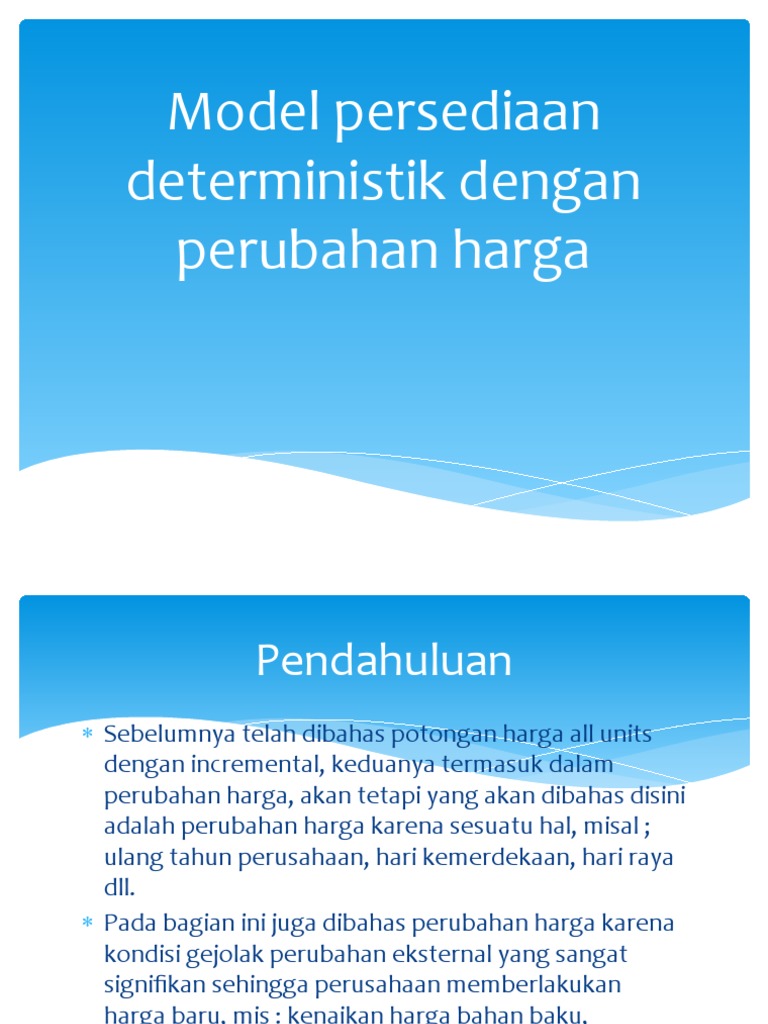 P-5 Model Persediaan Deterministik Dengan Perubahan Harga | PDF