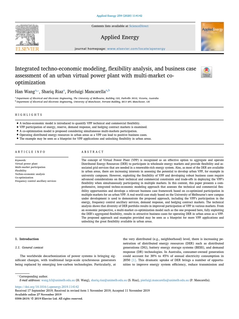 Integrated Techno-Economic Modeling, Flexibility Analysis, and Business ...