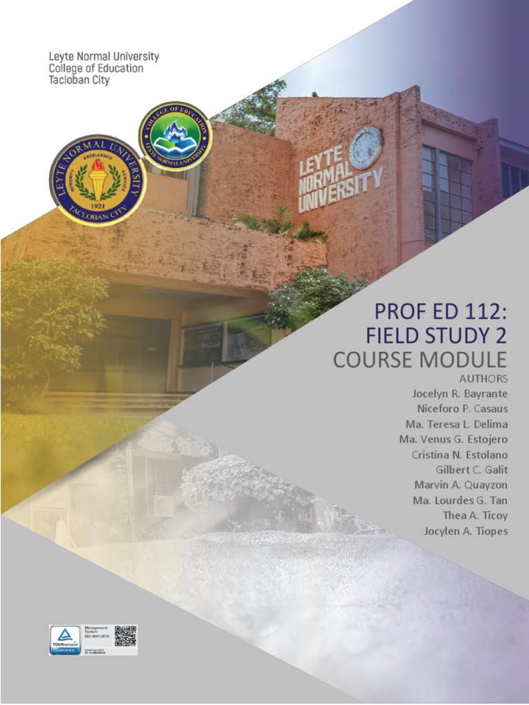 PROF ED 112: Field Study 2: Course Module | PDF | Classroom Management ...