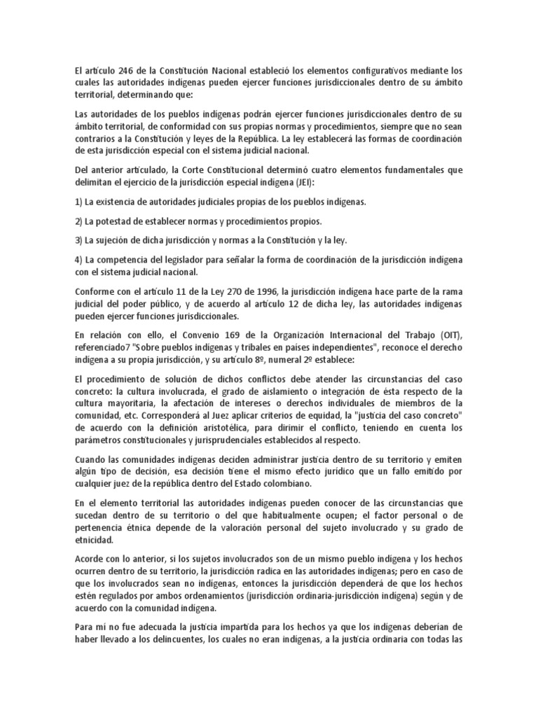 El artículo 246 de la Constitución Nacional estableció los elementos ...