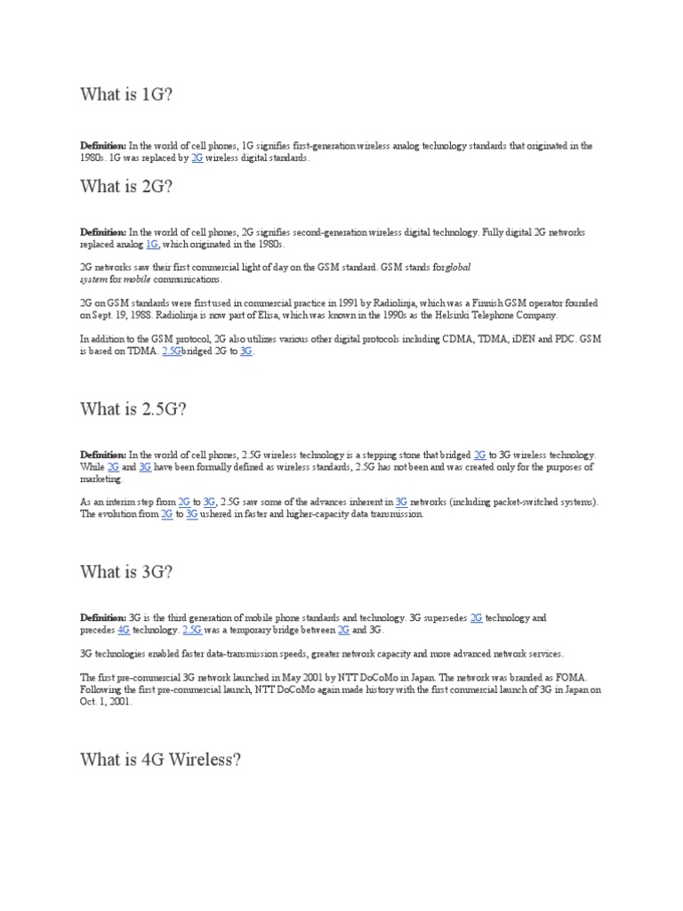 What Is 1G?: System For Mobile Communications | PDF | Gsm | 3 G